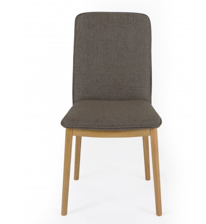 Ēdamistabas krēsli Adra - Ozola masīvkoka krēsli ar audumu apdari.