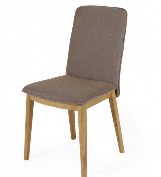 Ēdamistabas krēsli Adra - Ozola masīvkoka krēsli ar audumu apdari.